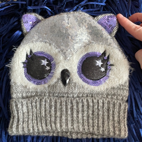 Claire's | Accessories | Owl Hat Winter Sequins Harry Potter Hedwig ...